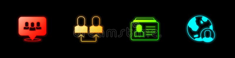 Set Project Team Base, Exchange Work, Resume and Globe and People Icon ... Set Project Team Base, Exchange Work, Resume and Globe and People Icon ...