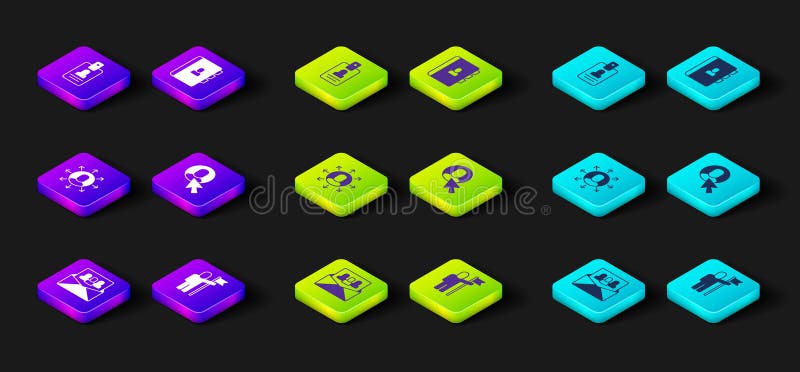 Set Project Team Base, Man Holding Flag, Multitasking Manager Working ...