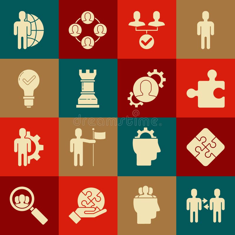 Set Project Team Base, Piece of Puzzle, Business Strategy, Light Bulb ... Set Project Team Base, Piece of Puzzle, Business Strategy, Light Bulb ...