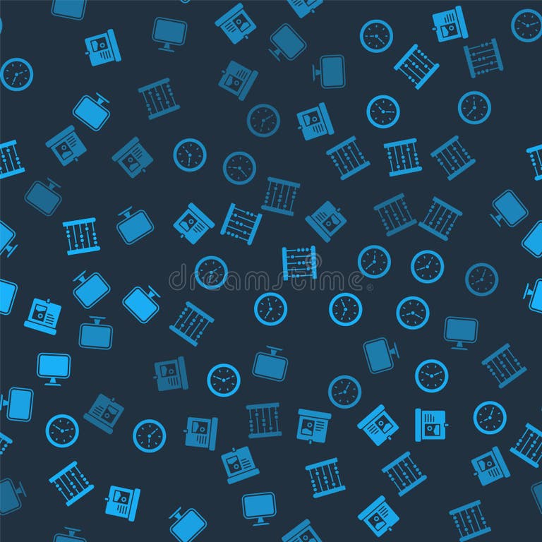 Set Projection Screen, Clock, Abacus and Computer Monitor on Seamless ...