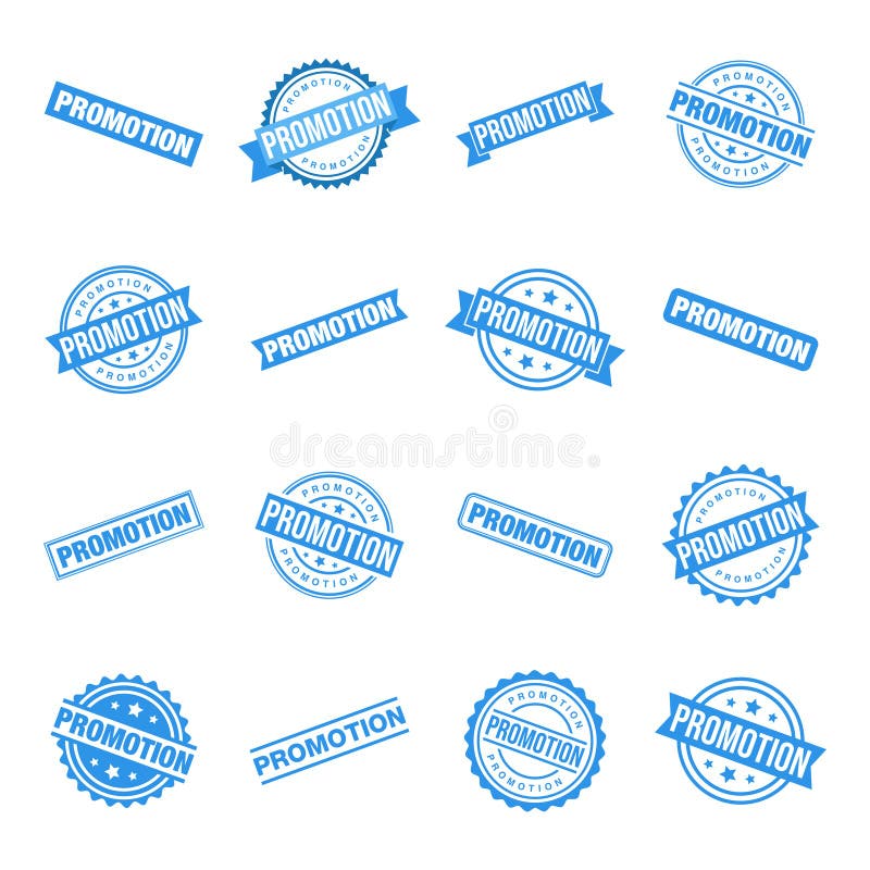 Set Promotion Letter Rubber Stamp Template Vector Design Stock Vector ...