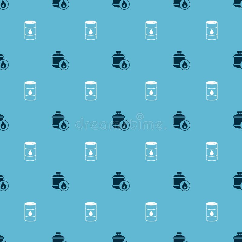 Set Propane Gas Tank and Barrel Oil on Seamless Pattern. Vector Stock ...