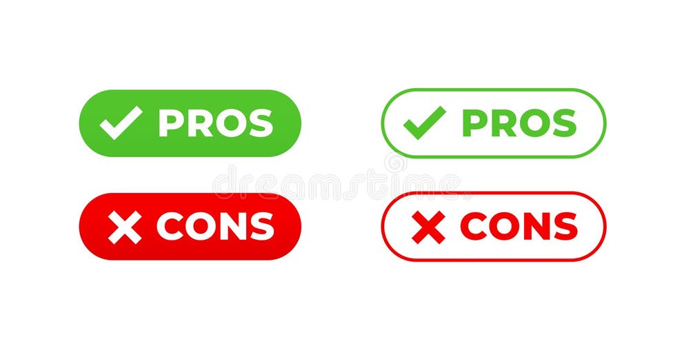 Set of Pros and Cons Icon Design Stock Vector - Illustration of ...
