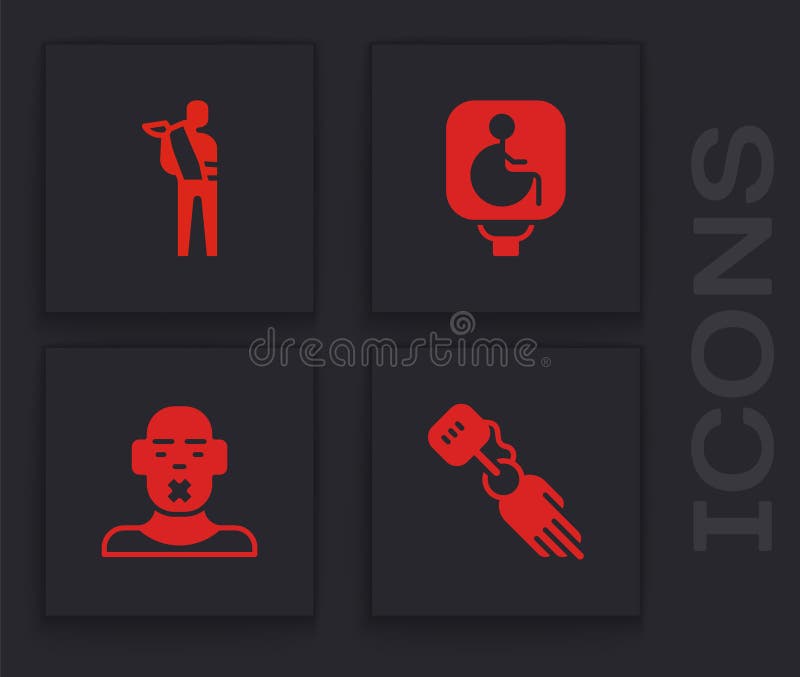 Set Prosthesis Hand, Human Broken Arm, Disabled Wheelchair and Head of ...