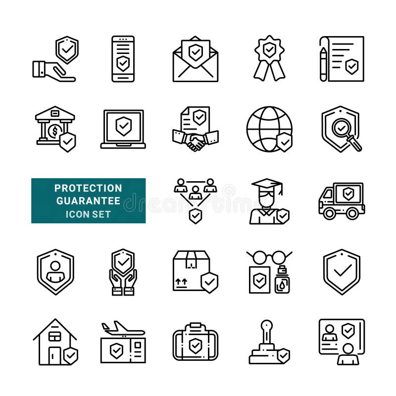 100 Protection Guarantee Icon Stock Vector - Illustration of firewall ...