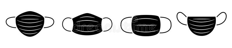 Set of Protective Individual Face Masks Icons - for Stock Stock ...