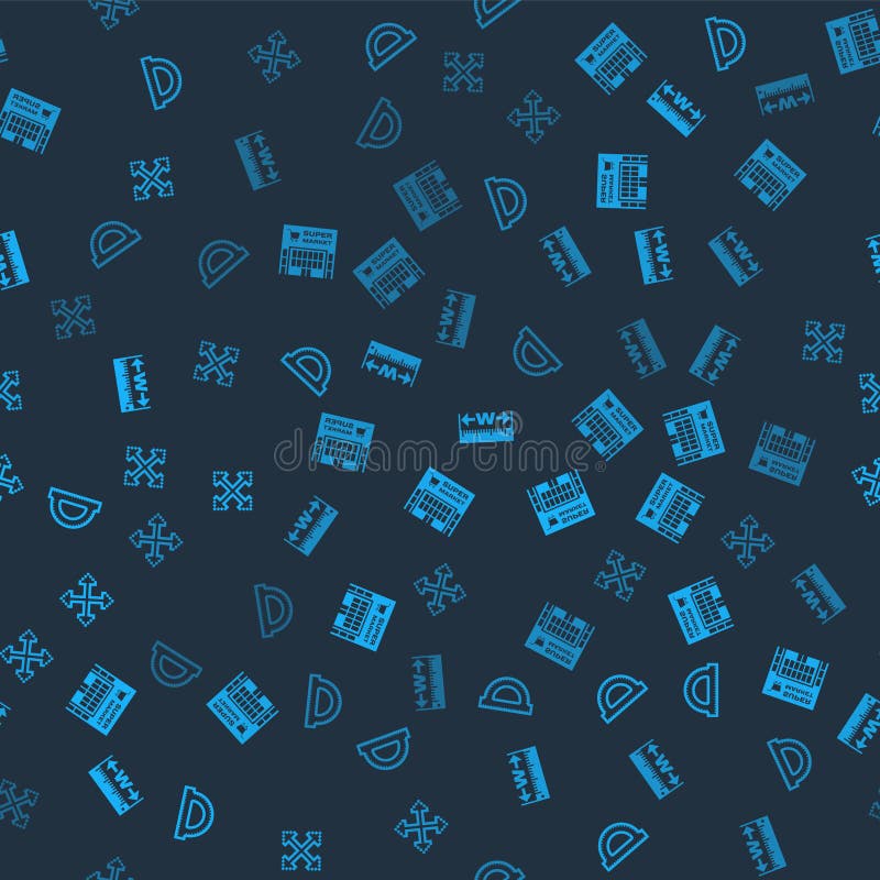 Set Protractor Grid, Supermarket Building, Measuring Height and Length ...