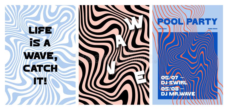 Abstract Ripple Seamless Pattern with Flow of Water Waves. Vector Blue ...