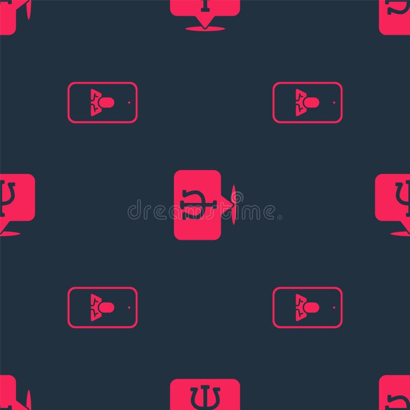 Set Psychologist Online and Psychology, Psi on Seamless Pattern. Vector ...