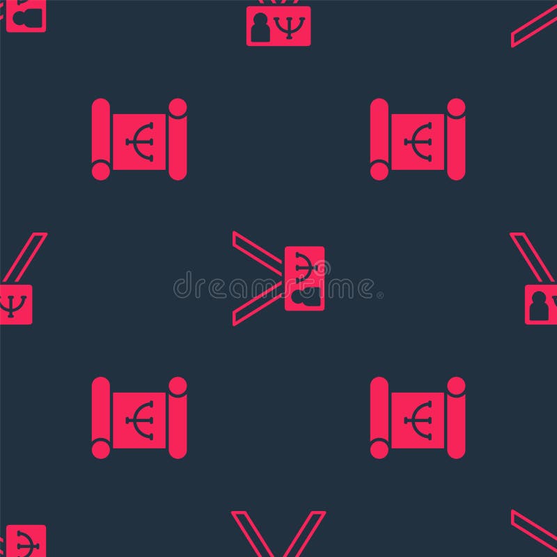 Set Psychology Book and on Seamless Pattern. Vector Stock Illustration ...