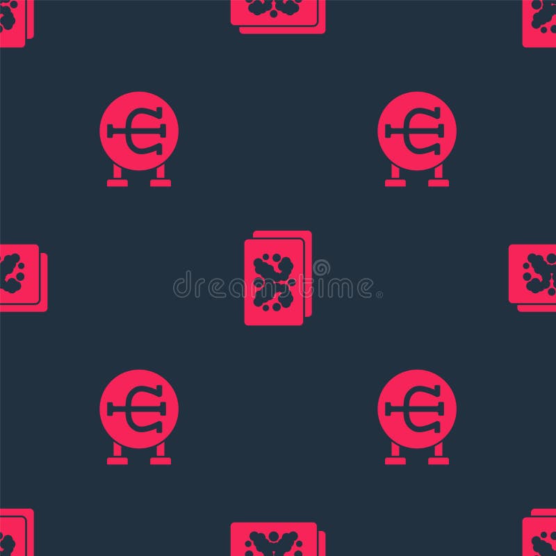 Set Psychology, Psi and Rorschach Test on Seamless Pattern. Vector ...