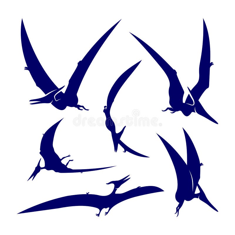 Set of Pterosaurs Logo Design Vector. Icon Symbol Stock Vector ...