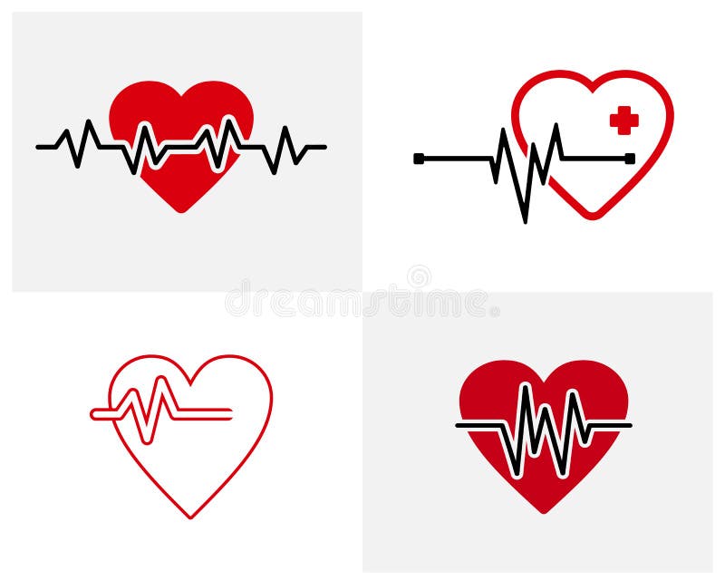 Set of Pulse Icon Graphic Design Template Vector Isolated, Creative ...