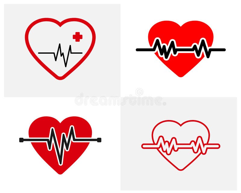 Set of Pulse Icon Graphic Design Template Vector Isolated, Creative ...