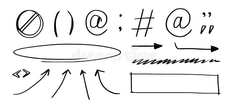 Set of Punctuation Marks. Prohibition Sign, Brackets, Quotation Marks ...