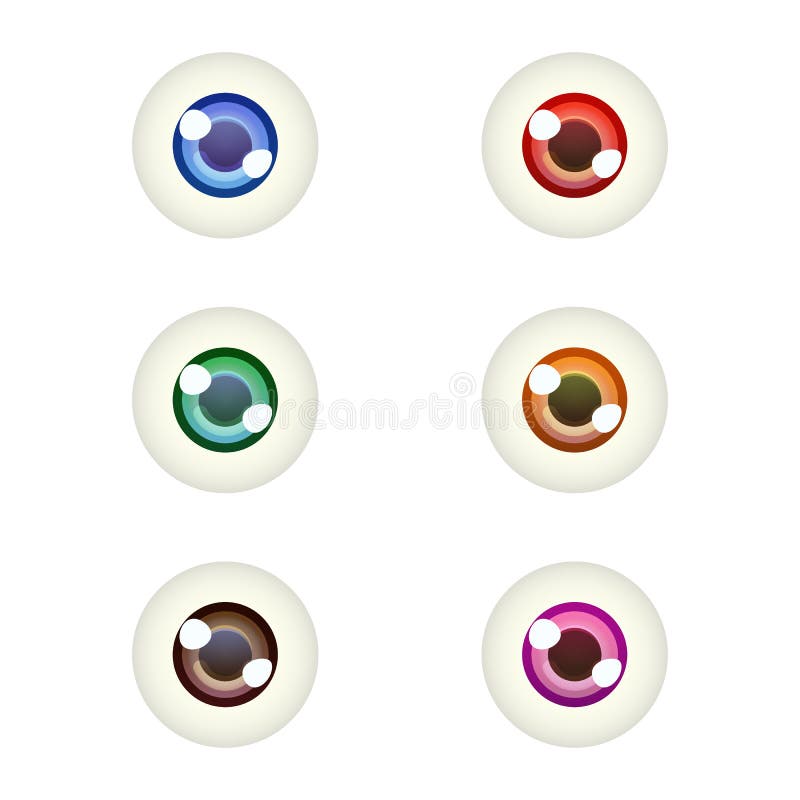 Set of Pupils of the Eye. Eye Ball of Different Colors Stock Vector ...