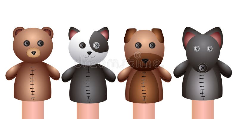 Set Funny Puppets White Background Stock Illustrations – 32 Set Funny ...