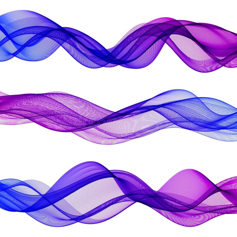 Horizontal Purple Lines Transparent Waves on a White Background Stock ...