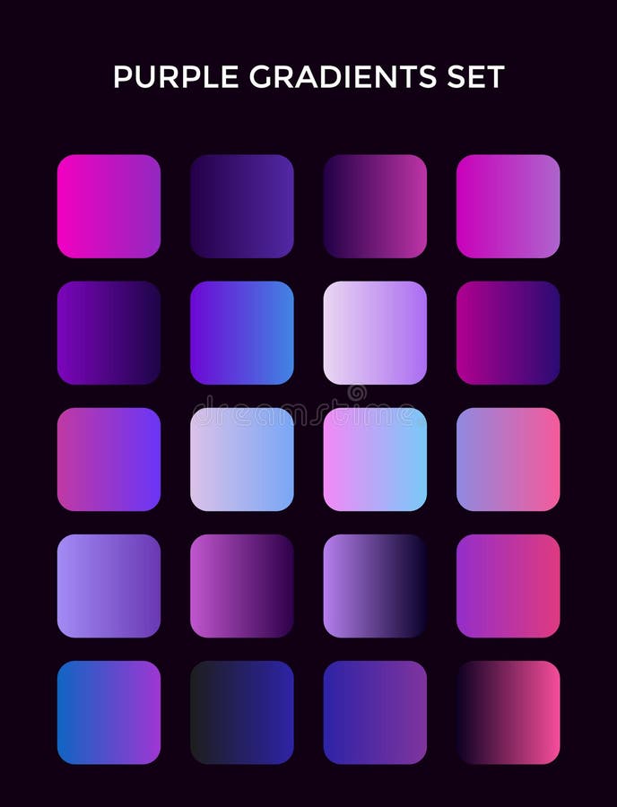 Set of purple gradients stock illustration. Illustration of creative ...