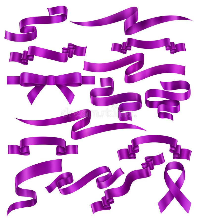 Set of Magenta Ribbons stock vector. Illustration of band - 135914839