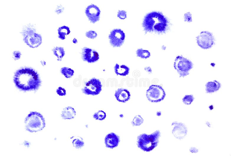 Set of Purple Spots on a White Background. Abstract Watercolor Drawing ...