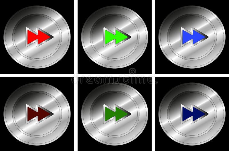 Set of Push Buttons for Fast Forward - Vector Stock Vector ...