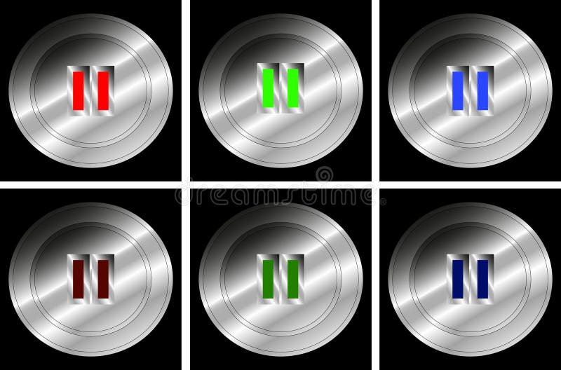 Set of Push Buttons for Pause - Vector Stock Vector - Illustration of ...