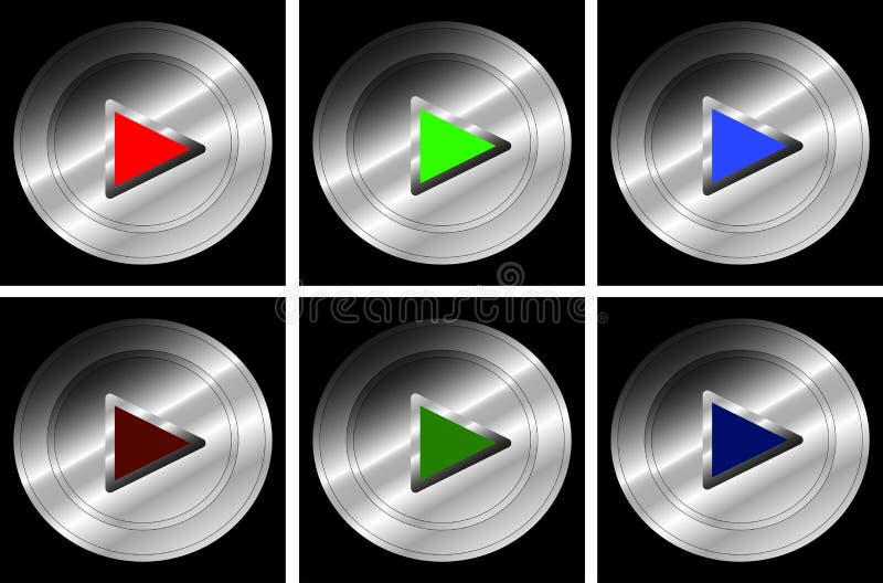 Set of Push Buttons for Play - Vector Stock Vector - Illustration of ...