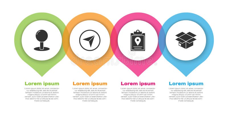 Set Push Pin, Infographic of City Map Navigation, Document Tracking ...