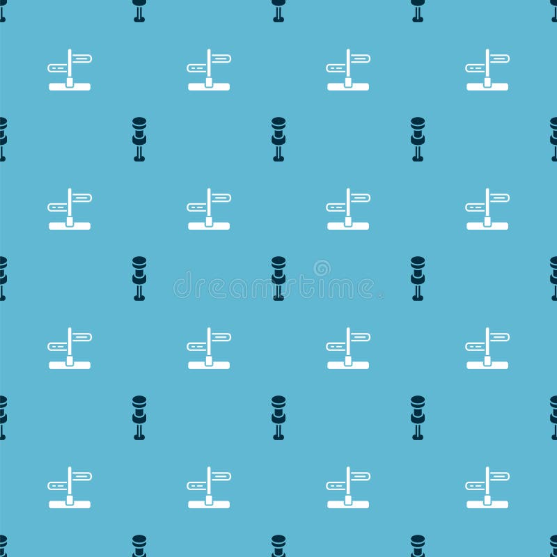 Set Push Pin and Road Traffic Sign on Seamless Pattern. Vector Stock ...