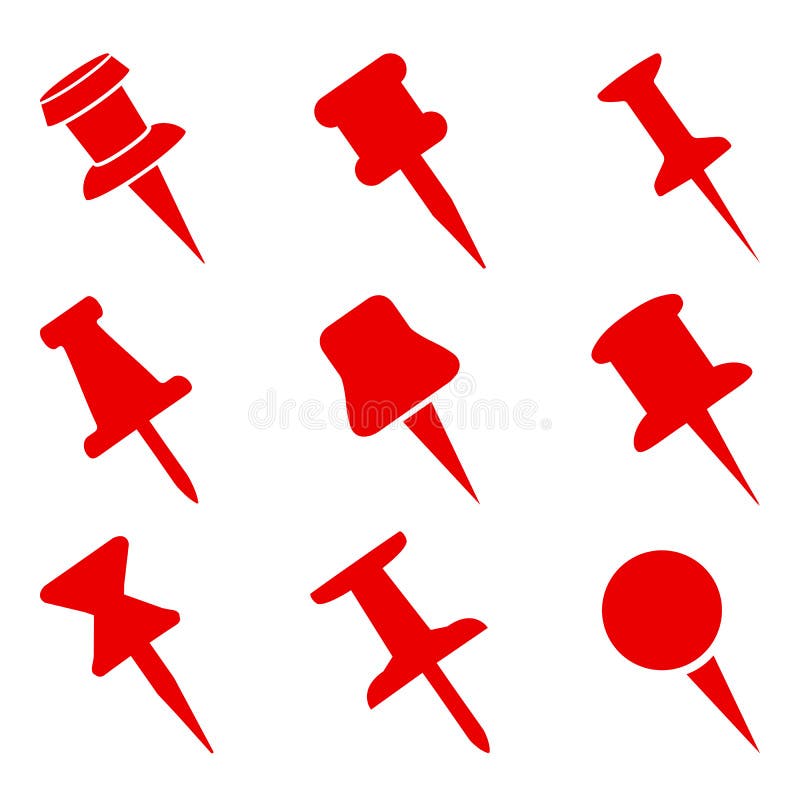 Push Pins Flat Design Stock Illustrations – 189 Push Pins Flat Design ...