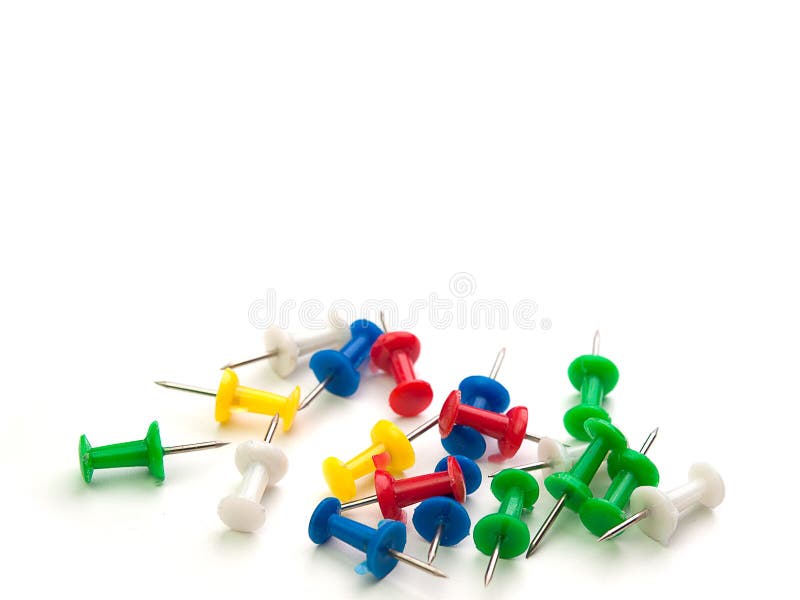 Set of Push Pins in Different Colors. Stock Photo - Image of blue ...