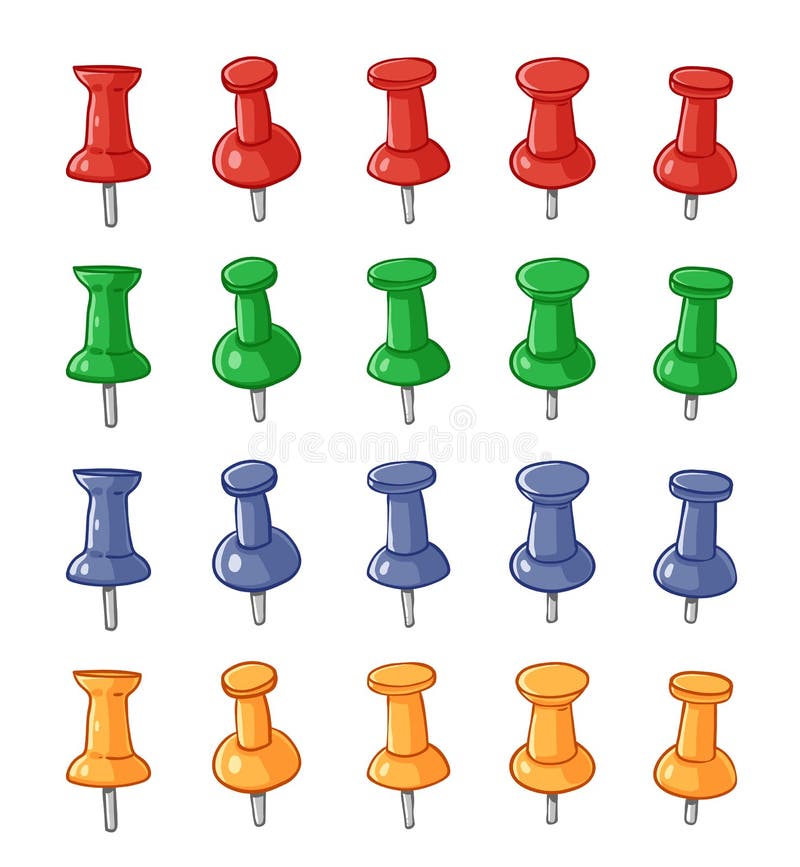 Set of push pins stock vector. Illustration of desk, collection - 49397157