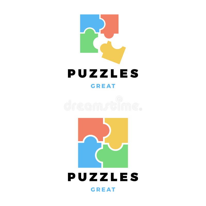 Set of Puzzle Icon Logo Design Template Stock Vector - Illustration of ...