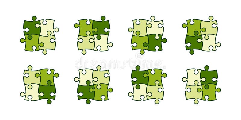 Set of Puzzle Pieces of Different Colors Stock Vector - Illustration of ...
