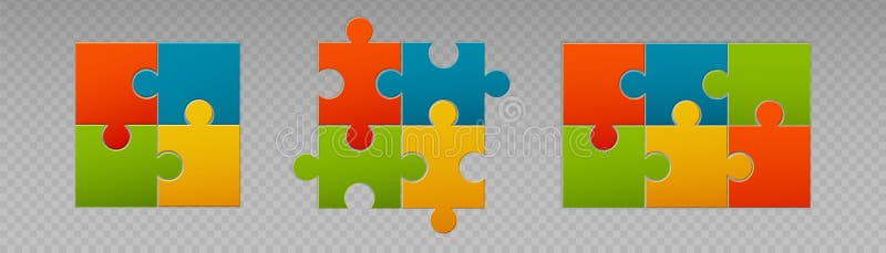 Set of Puzzle Pieces for Mosaic Infographic Banner. Vector Icons Stock ...