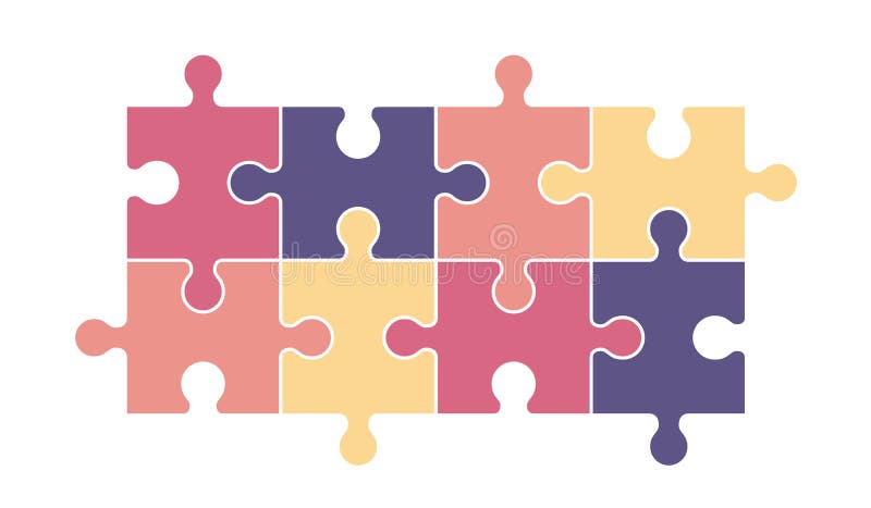 Set of puzzle pieces stock vector. Illustration of game - 139984457