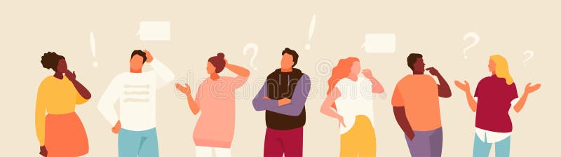 Set of Puzzled People Vector Stock Vector - Illustration of emotion ...
