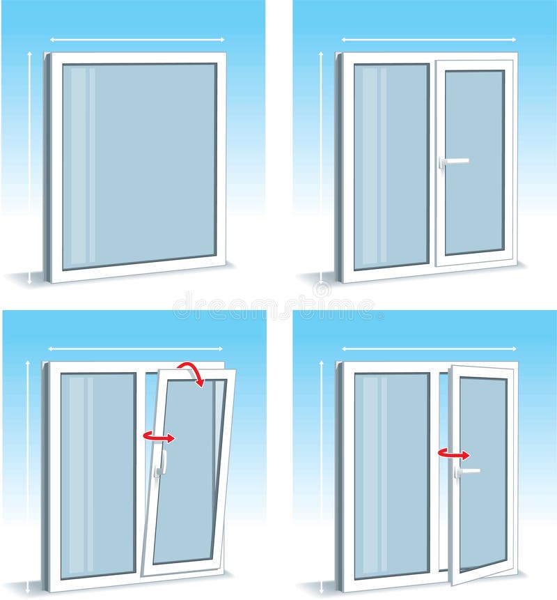 Set of PVC Windows stock vector. Illustration of production - 22972937