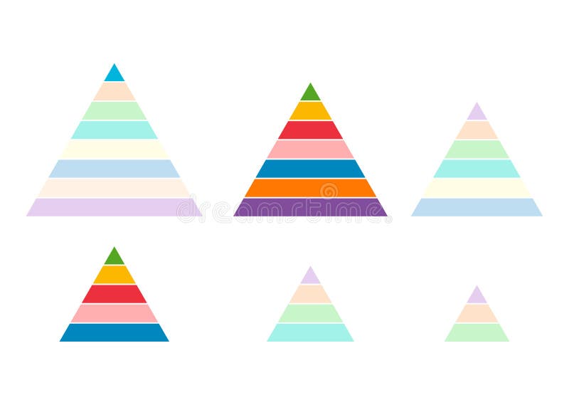 Set of Pyramid Infographic Chart Layout, Info Modern Concept Step ...