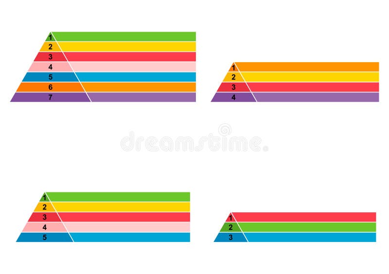 Set of Pyramid Infographic Chart Layout, Info Modern Concept Step ...