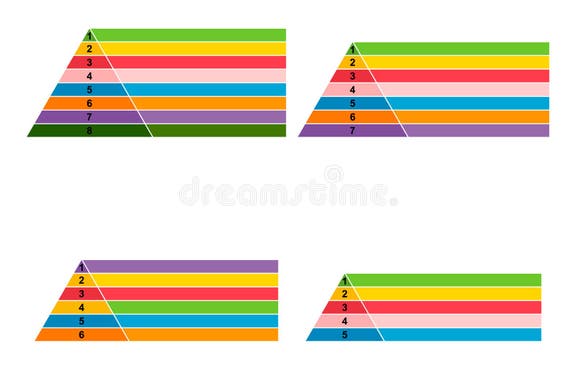 Set of Pyramid Infographic Chart Layout, Info Modern Concept Step ...