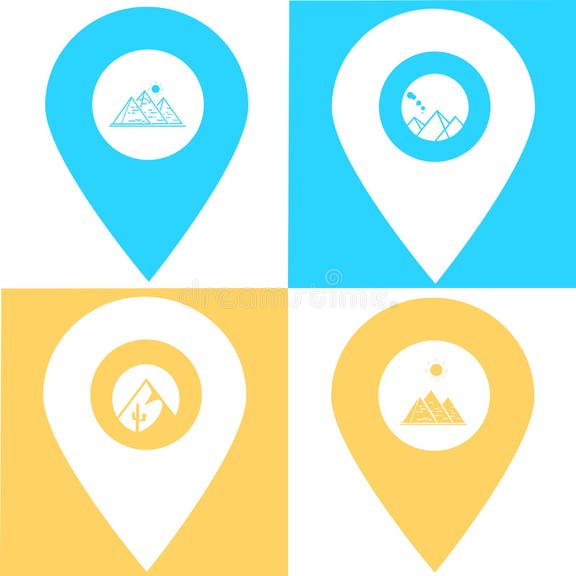 Set of Pyramid Location Map Pin Pointer Icon. Element of Map Point for Mobile Concept and Web ...