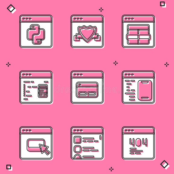 Set Python Programming Language, Browser with Shield, MySQL Code, Software, Search Engine, Files ...