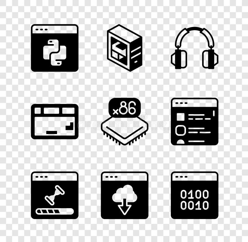 Set Python Programming Language, Computer, Headphones, Loading Data ... Set Python Programming Language, Computer, Headphones, Loading Data ...