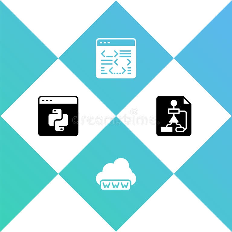 Set Python Programming Language, Web Development, Software and ...