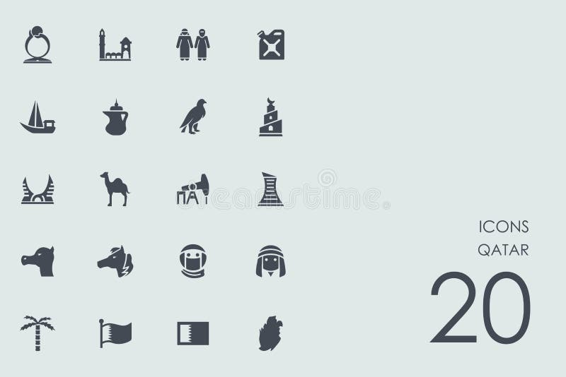 Set of Qatar icons stock vector. Illustration of arabian - 81877681