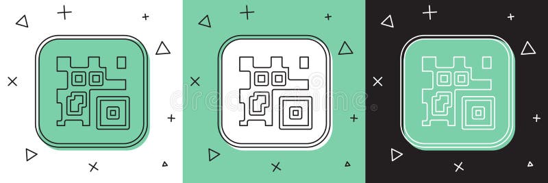 Set QR Code Sample for Smartphone Scanning Icon Isolated on White and ...