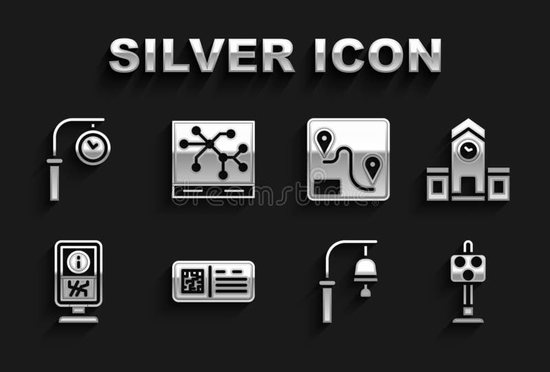 Set QR Code Ticket Train, Railway Station, Train Traffic Light, Bell ...