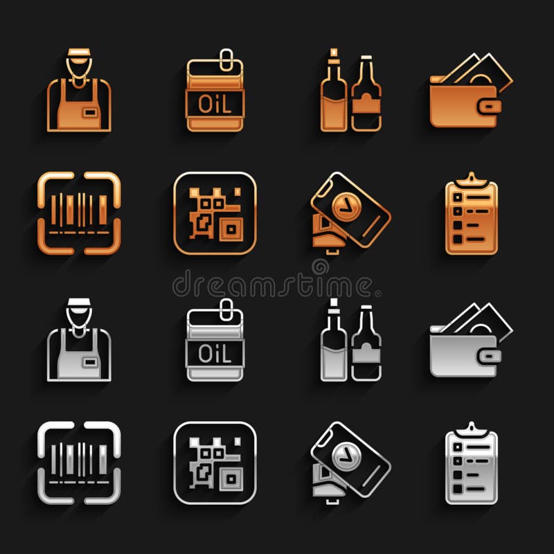 Set QR Code, Wallet with Money, Shopping List, POS Terminal, Scanner ... Set QR Code, Wallet with Money, Shopping List, POS Terminal, Scanner ...